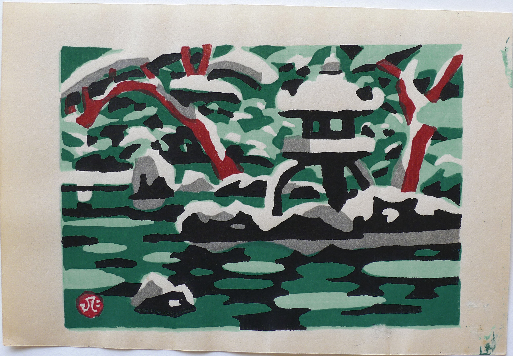 Stone Lantern in Snow - The Lavenberg Collection of Japanese Prints