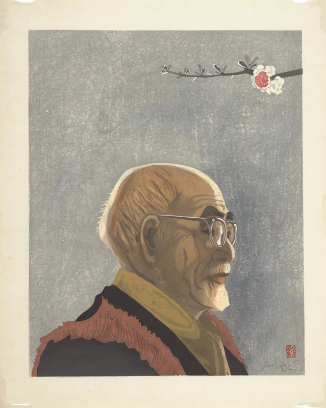 Portrait of Shiga Naoya - The Lavenberg Collection of Japanese Prints