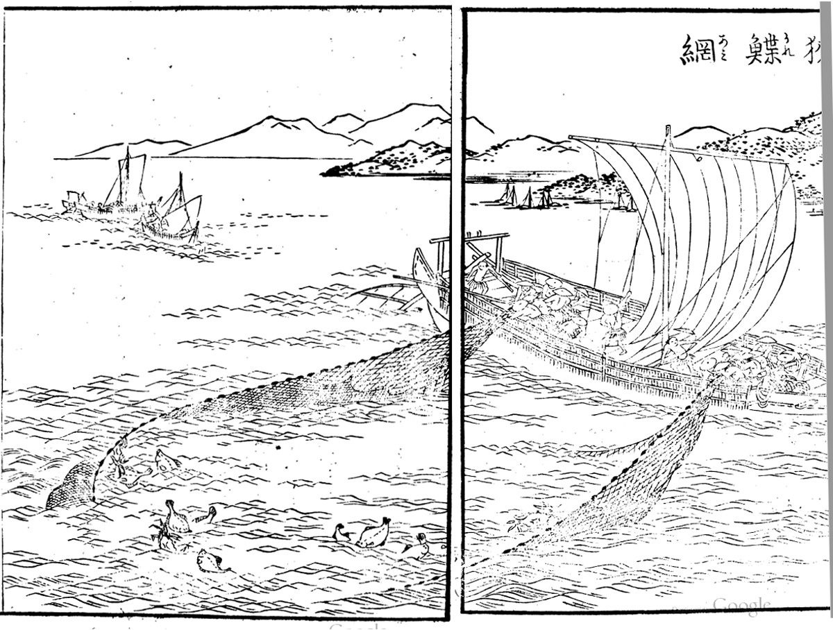Fishing for Flatfish in Wakasa Province from the series Dai Nippon Bussan Zue (Products of ...