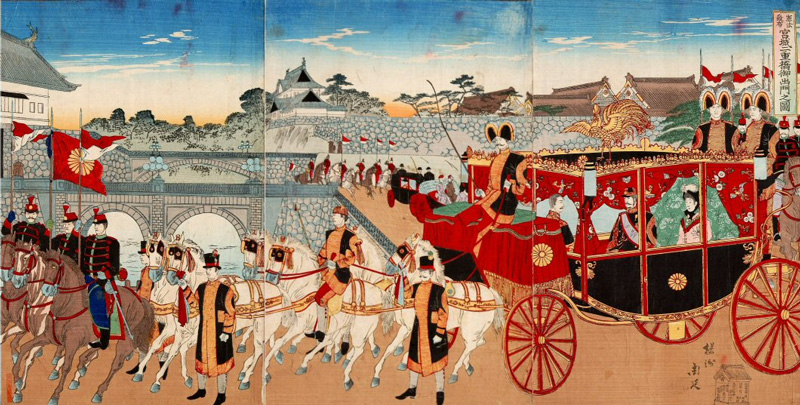 Illustration of [The Emperor’s Carriage] Departing the Imperial Palace ...